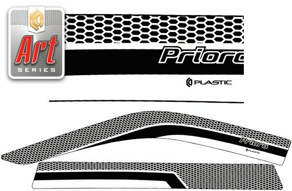 Ветровики дверей Серия "Art" графит ВАЗ Lada Priora универсал Год выпуска 2007