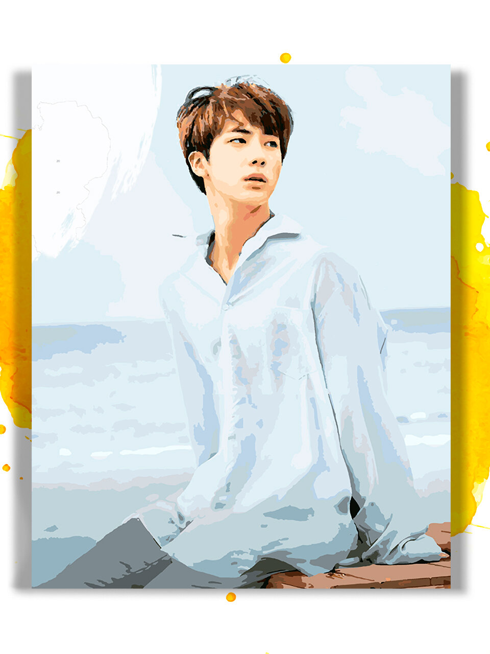 Картина по номерам на холсте BTS Ким Сокчин 2, 40 х 50 см