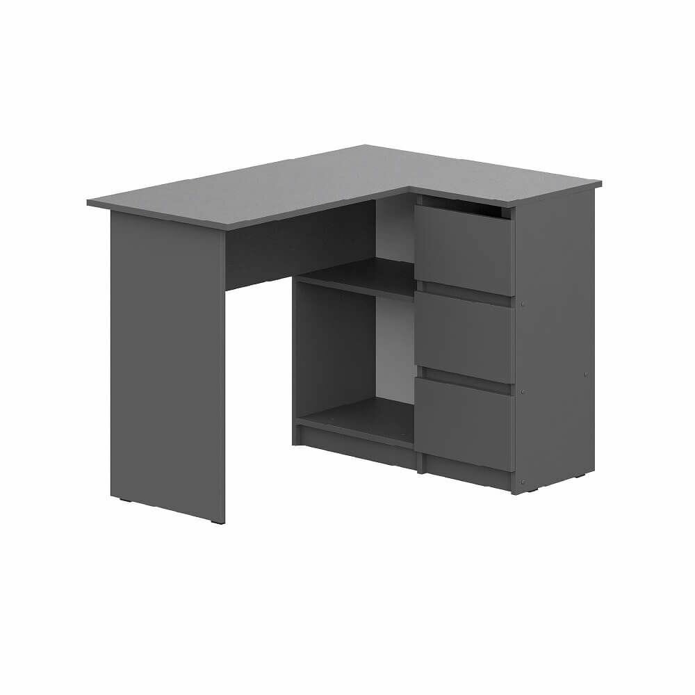 Стол SV-Мебель "Денвер", угловой, с ящиками, Графит, ЛДСП, 109x75,4x83,6 см