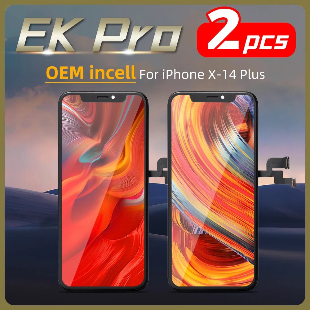 2 шт. EK Pro incell для iPhone X XR XS MAX 11 12 14 14 Plus 13 Pro Max RJ TM ЖК-дисплей с цифровым преобразователем сенсорного экрана в сборе 2Pcs 15 Pro