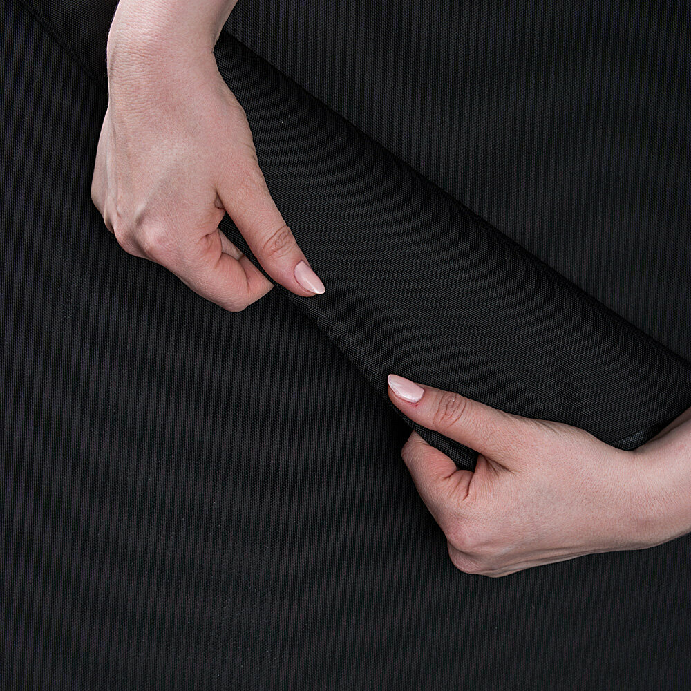 Ткань плащевая Оксфорд 600D PU черный без рисунка (602-3)