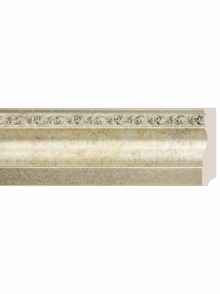 Плинтус потолочный Молдинг на стену декор, 1100х95х14 мм Античная платина - 2 шт.