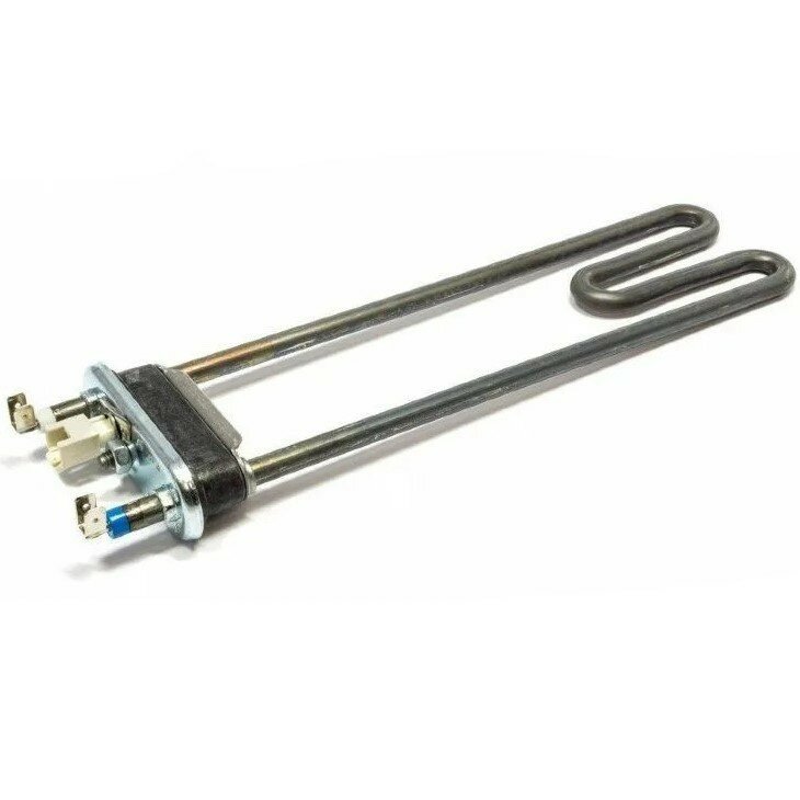 Нагреватель (ТЭН) для стиральной машины Candy, Hoover, Zerovatt 1200W, L-250/260 мм, с отв. под датчик, прямой, с бортиком, двойные клеммы 41029425