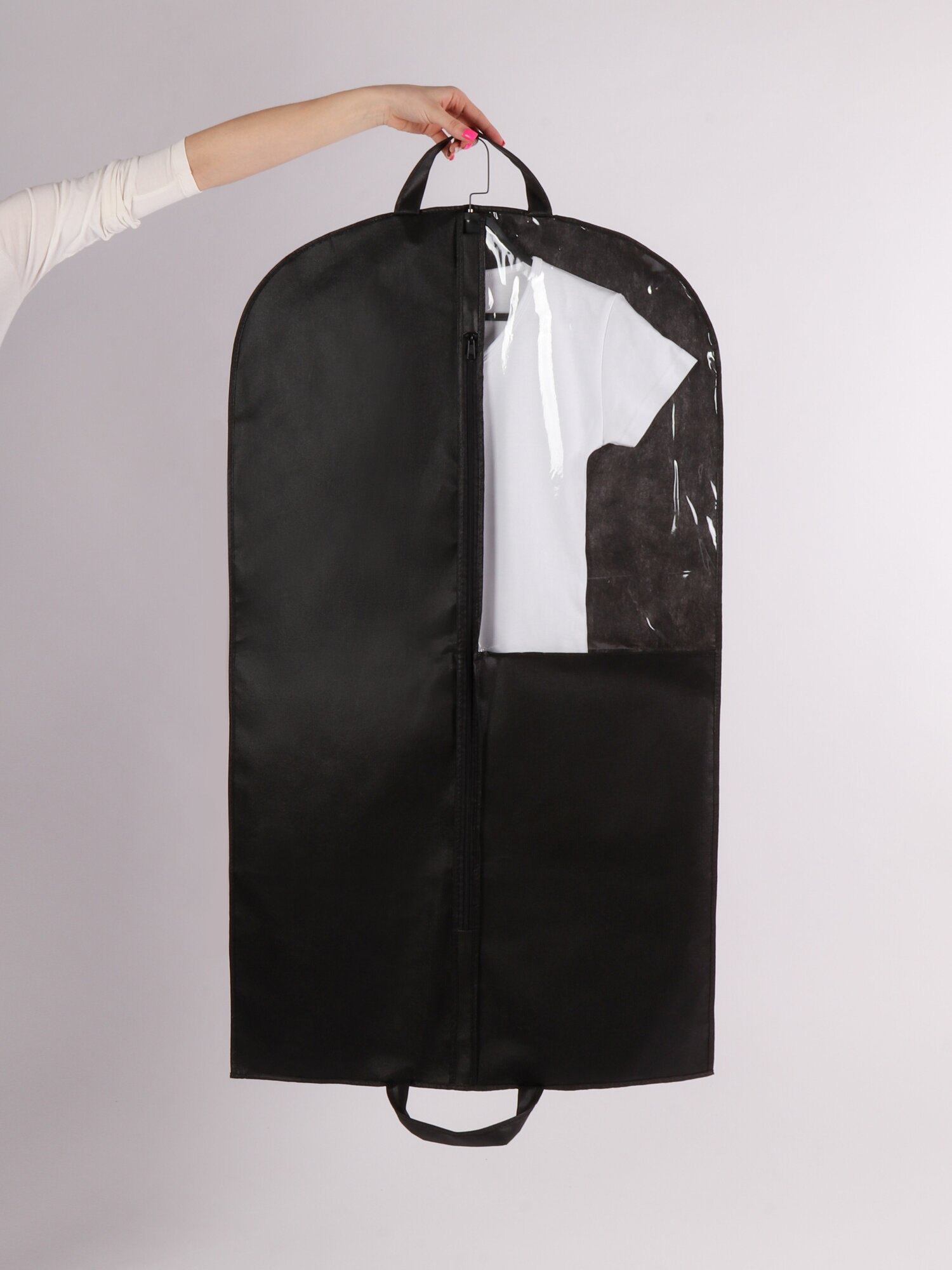 Чехол для одежды, хранение вещей, с ручками и прозрачным окном из спанбонда