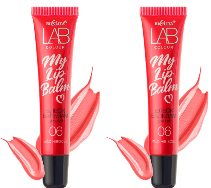 Блеск-бальзам для губ Belita LAB colour My Lipbalm 06 Wild Hibiscus,15 мл, 2 шт