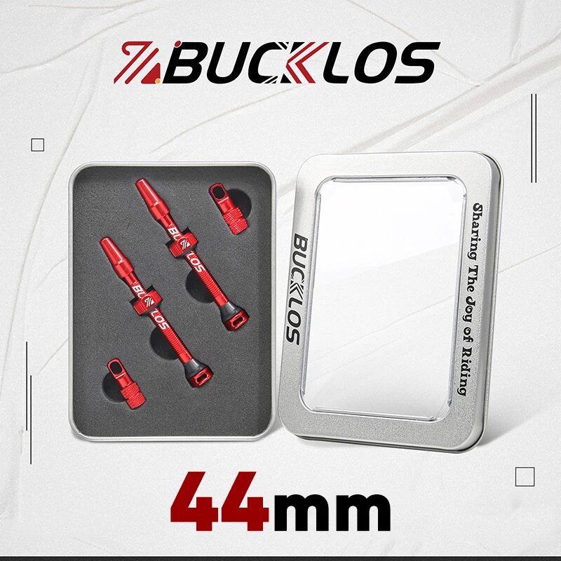 BUCKLOS Бескамерный клапан Presta 40/44 мм Красный, Red-44mm