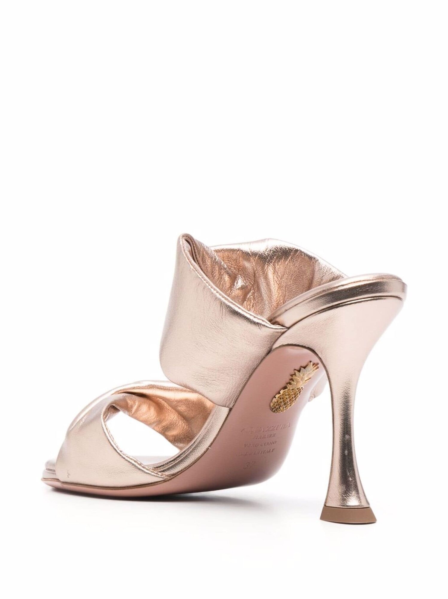 Босоножки Aquazzura Twist 95, размер 37, золотистый — фото 1