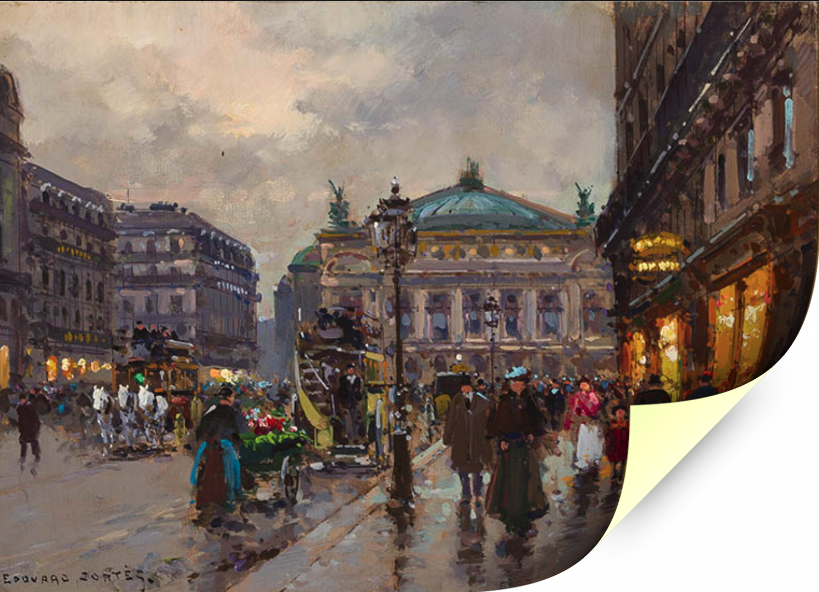 "Парижская опера", Кортес, Эдуард, картина для интерьера (репродукция) (40х29 см / без подрамника)