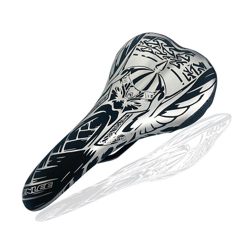 Седло велосипедное Enlee DS-20 Warrior для MTB, фитнеса принт "Воин" унисекс