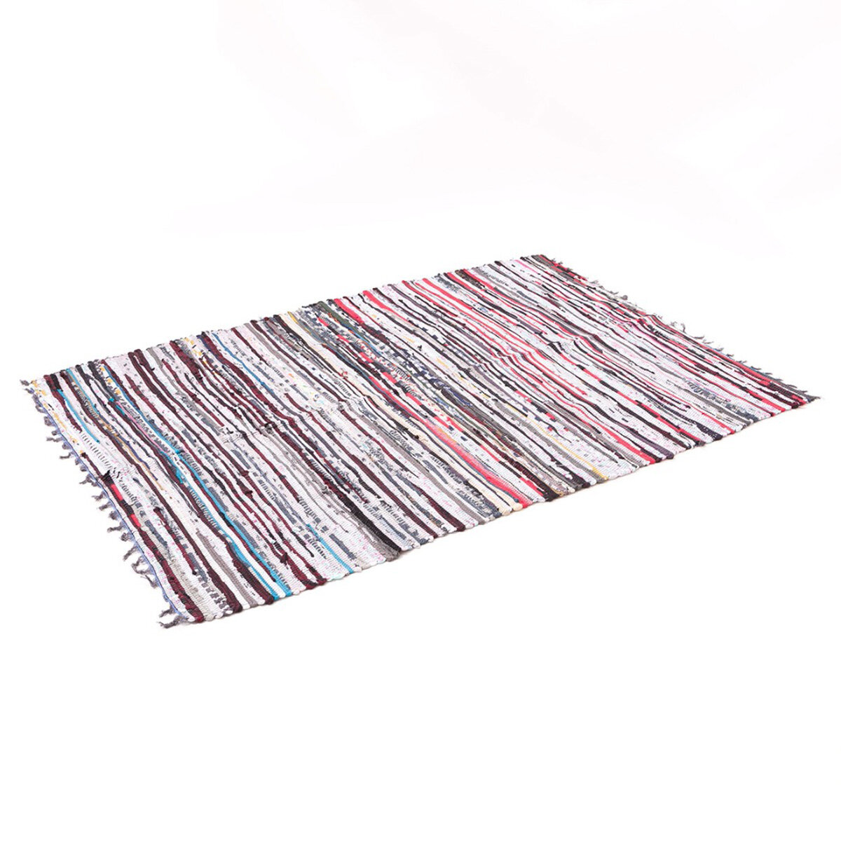 Коврик 100% хлопок "SunStep", 120 x 180 см, разноцветные полоски, микс
