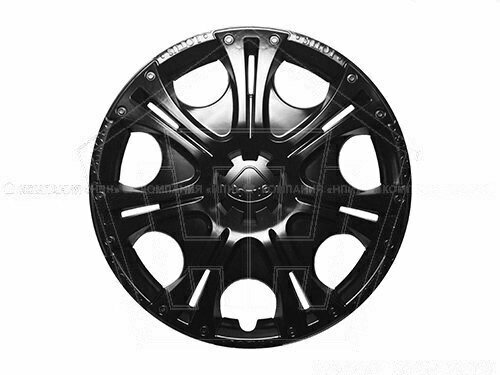 Колпаки декоративные (на пруж.) r-15 "лотус" черный глянец (к-т 2 шт) (ак1513)