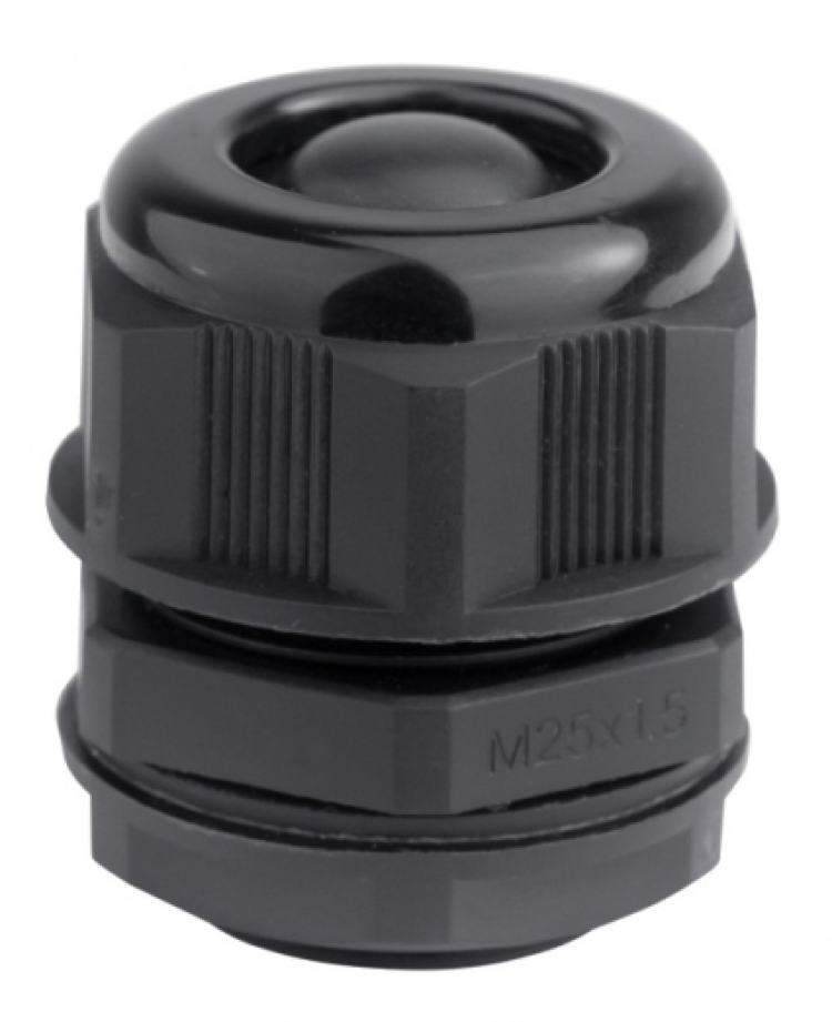 Сальник DKC / ДКС М20 для ввода кабеля в щитовое оборудование, пластиковый черный, степень защиты IP68, с мембранным уплотнением, диаметр 6-12мм / электрика