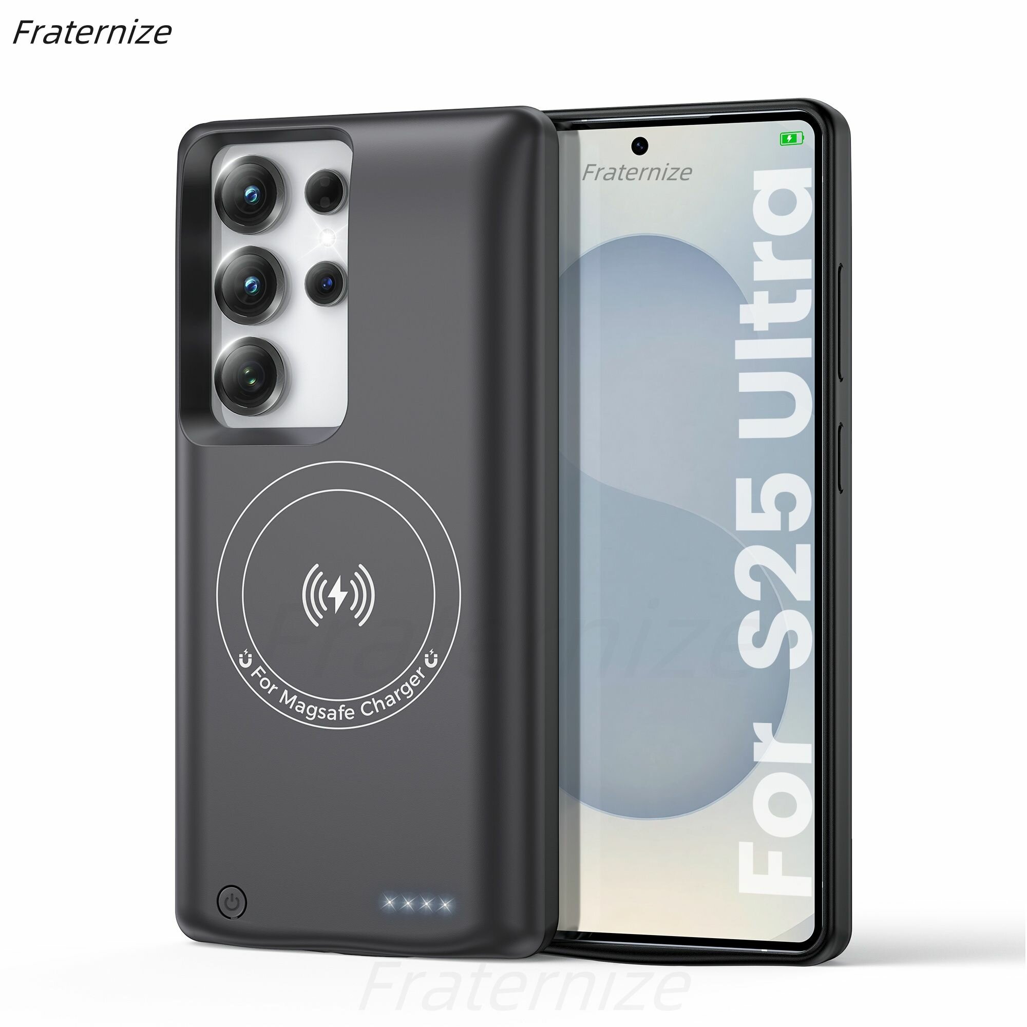 10000mAh Магнитная беспроводная Чехол-аккумулятор для Samsung Galaxy S25 Ultra, Fraternize Внешний аккумулятор