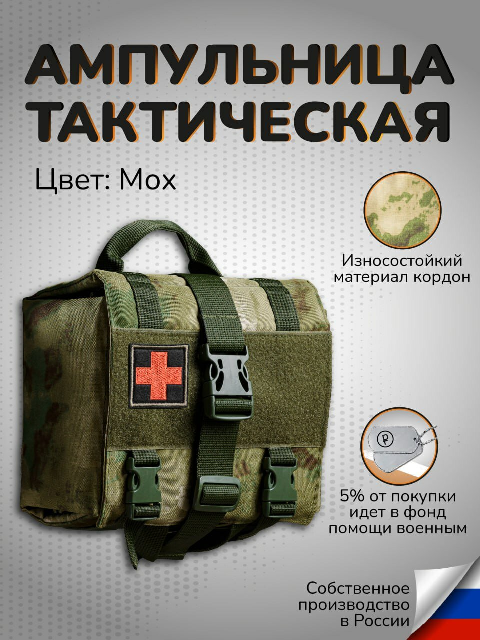 Тактическая медицинская сумка ампульница Медицинский подсумок аптечка