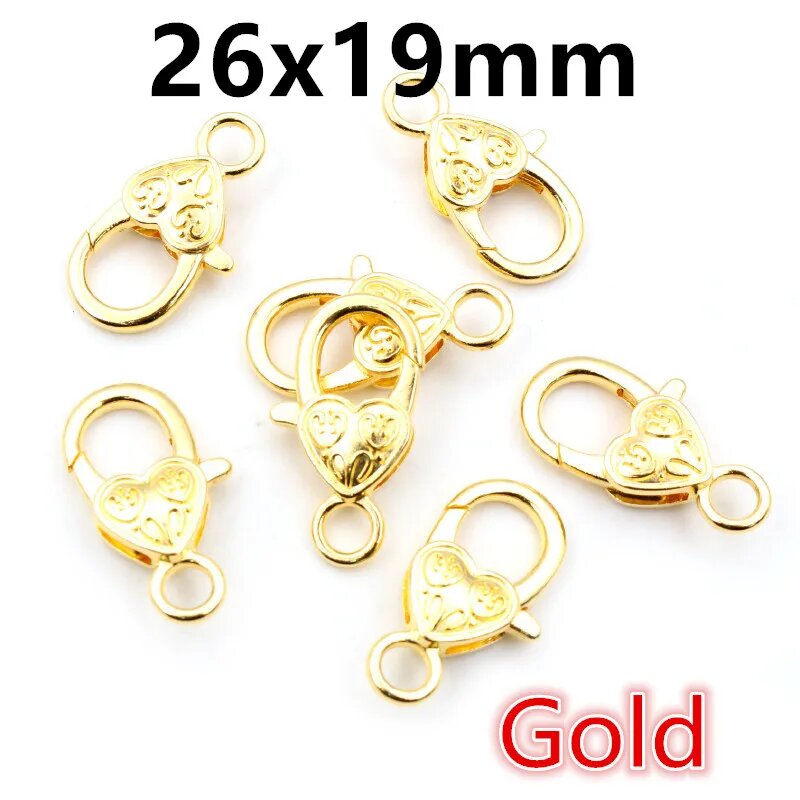 10 шт. защелок-карабинов с омаром Wadsfred, позолоченные, посеребренные, 5 цветов AF1-11