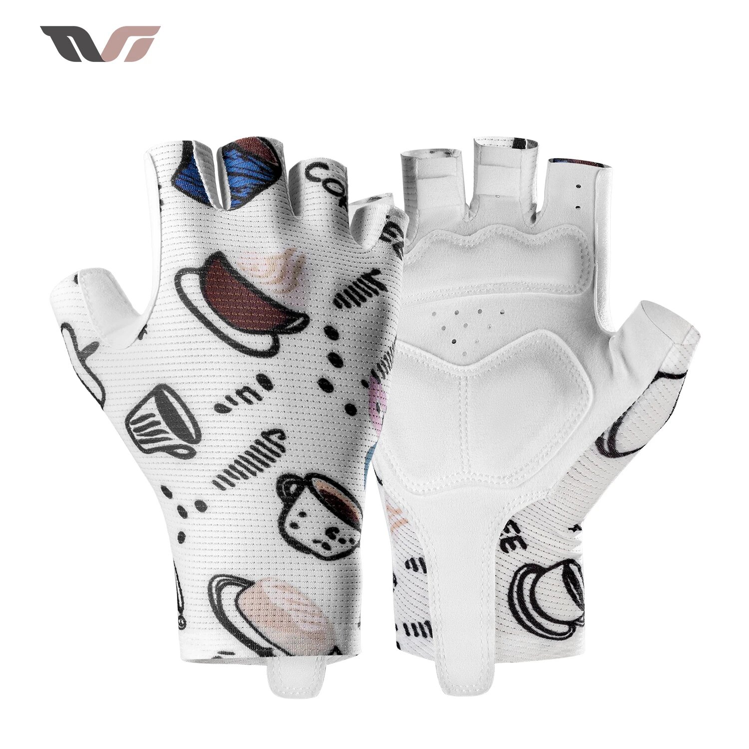 ROCKBROS TVI женские полуперчатки перчатки для шоссейного велосипеда защита от солнца спортивные перчатки с половиной пальца короткие велосипедные перчатки, L, Белый, Унисекс