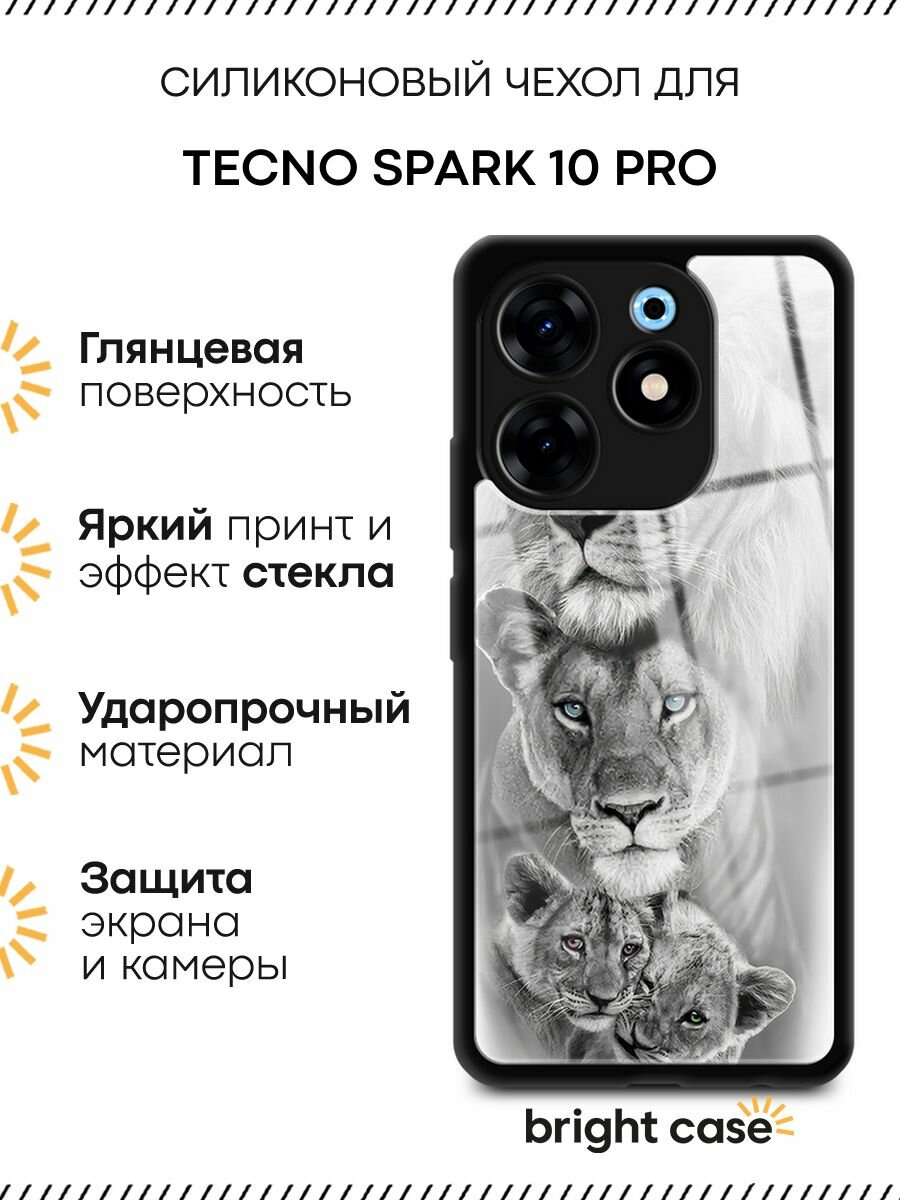 Чехол на Tecno Spark 10 Pro / Текно Спарк 10 Про с принтом "Львиный прайд"