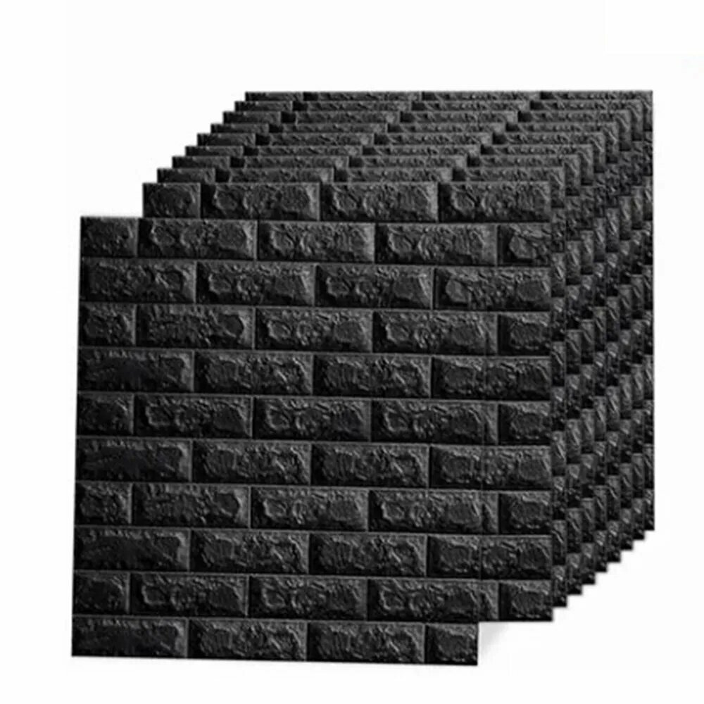 10шт. 35*38cm XPE, Панели самоклеющиеся для стен,"Черный кирпич", для стен декор для дома на кухню