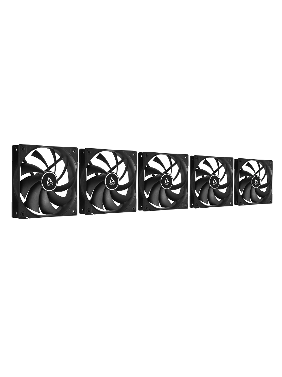 Вентилятор для корпуса ARCTIC F12 PWM (Black) ACFAN00145A 120mm, 1350rpm, 53CFM 5 Pack
