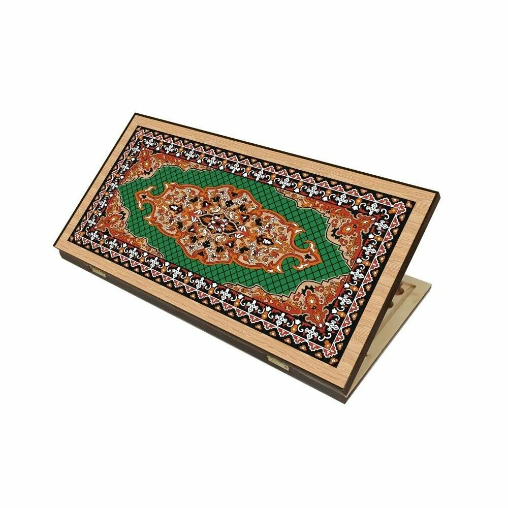 Нарды + Шашки Сирия Зеленые малые (Россия, дерево, 40 см), Partida 62359 Partida