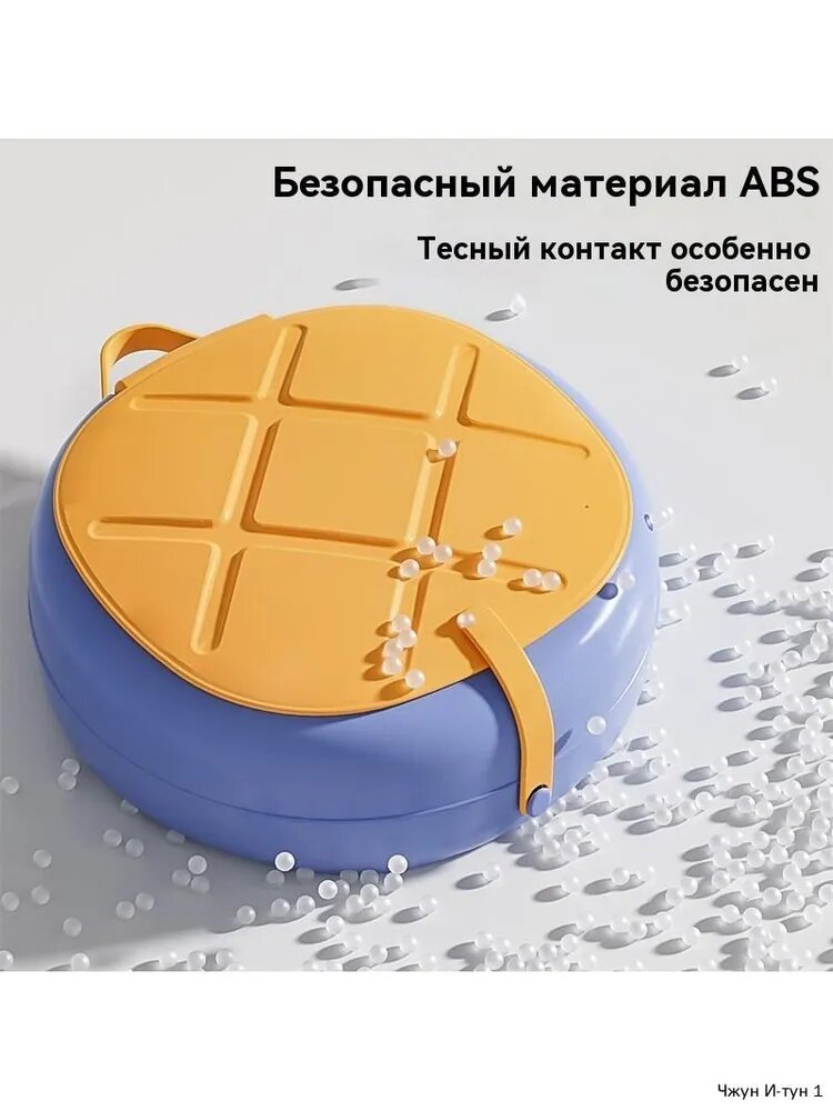 Биотуалет переносной складной унитаз с крышкой горчичный светло-синий ABS пластик Китай — фото 1