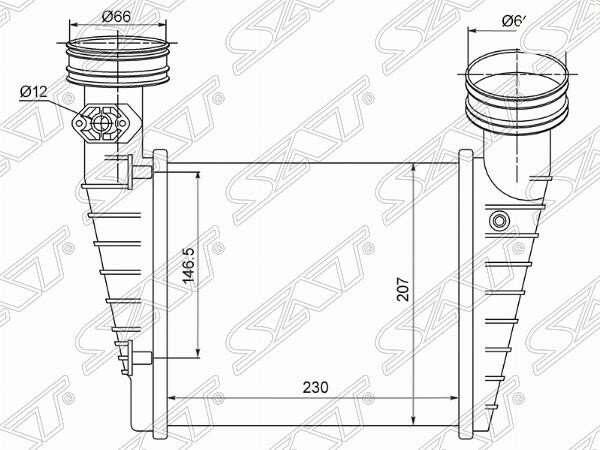 Радиатор интеркулера SAT ST-3B0145805H Audi A3 96-13 / A4 00-09