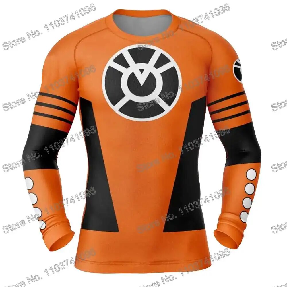 Оранжевый рашгард для мужчин, 4XL, Color: 10