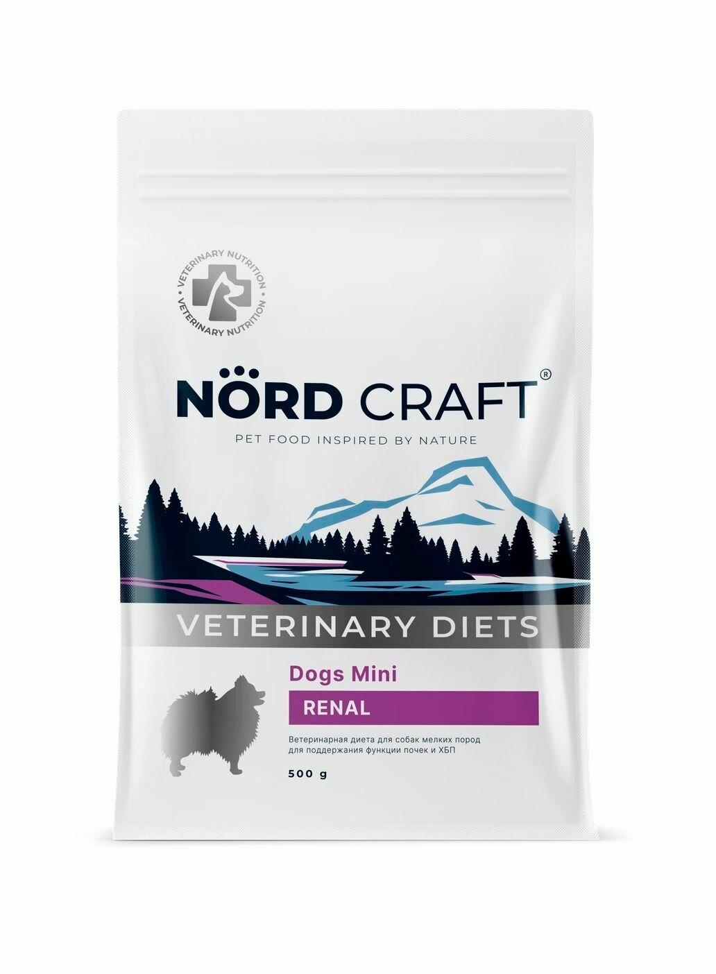 NORD CRAFT Корм сухой Dogs Mini Renal для собак мелких пород для поддержания функции почек и ХБП, 500 гр