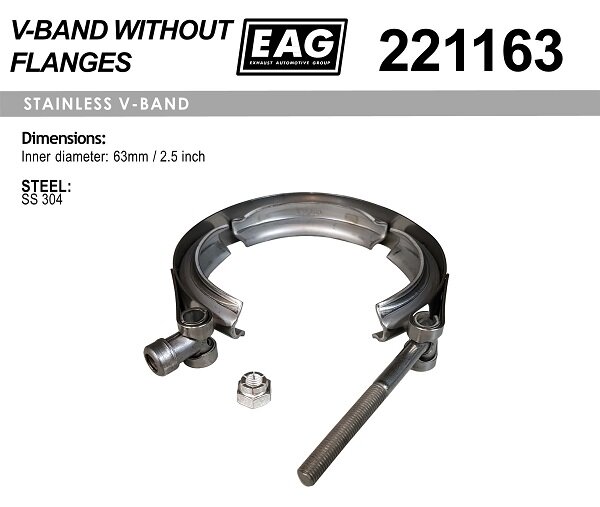 Хомут V-Band 63мм 2.5' SS304 EAG 221163