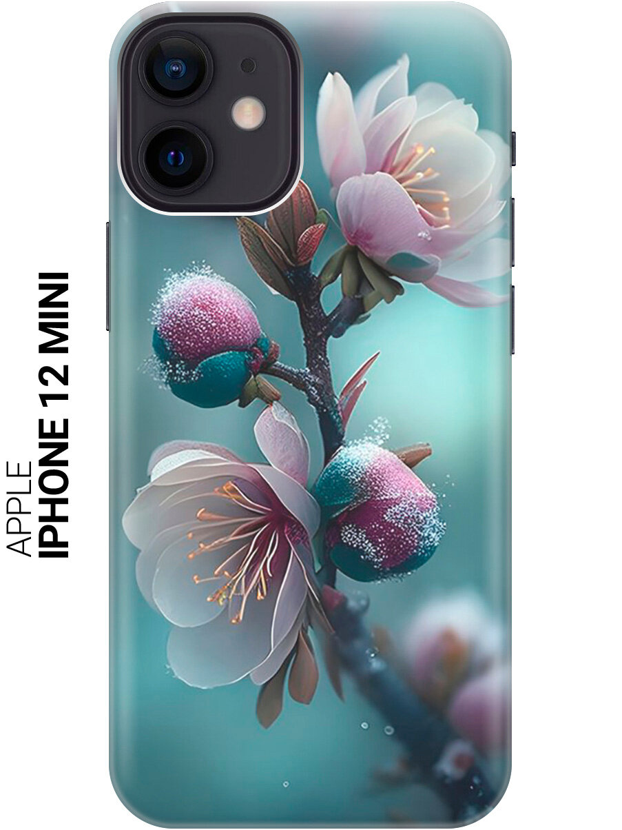 Силиконовый чехол на Apple iPhone 12 Mini / Эпл Айфон 12 мини с рисунком "Распускающиеся бутоны"