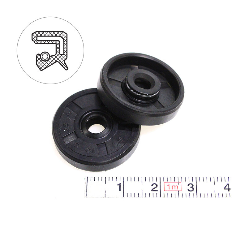 Манжета армированная (Сальник) 6х25х6 (тип 2 / TC) 70NBR (упаковка 2 шт.)