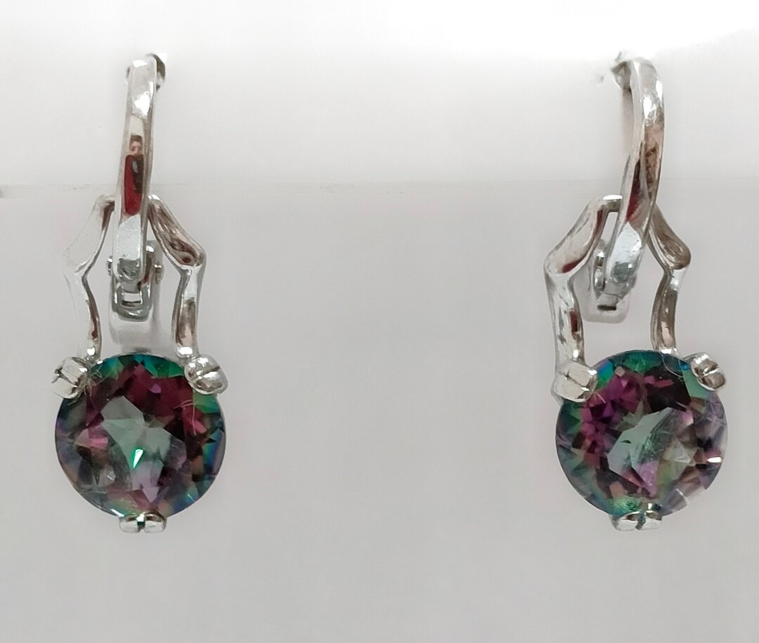 Серьги с подвесками Эстерелла, серебро, 925 проба, родирование, кварц