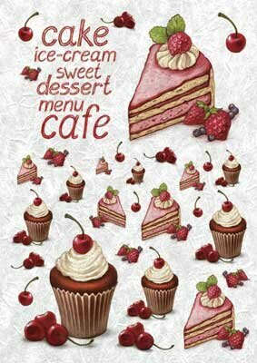 Love2art рисовая бумага IRP 32x45 см 0048 для оформления меню кафе и сладких десертов