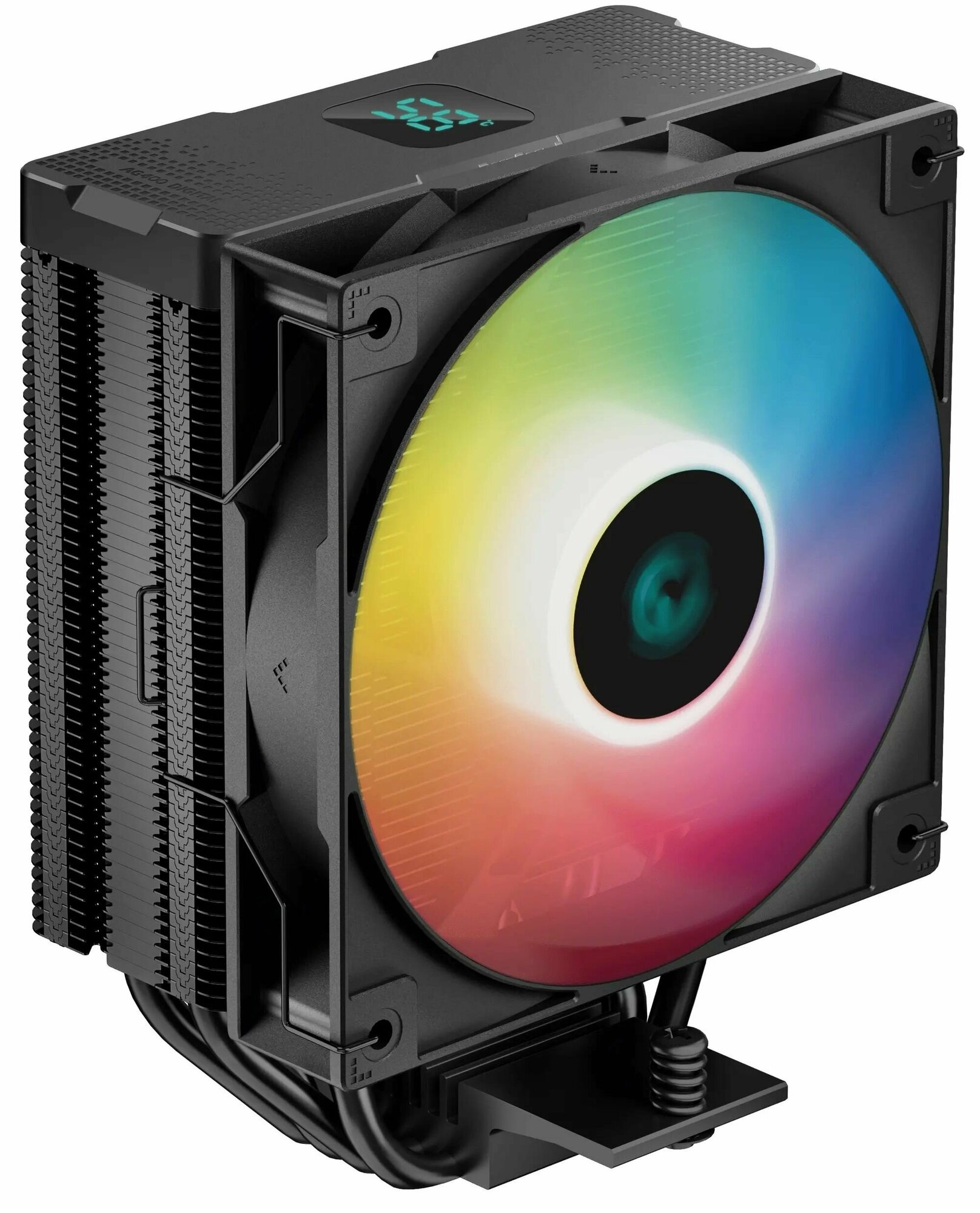 Кулер для процессора DEEPCOOL AG400 DIGITAL BK ARGB LGA1700/1200/115X/AM5/AM4 (TDP 220W, PWM, Fan 120mm, 4 тепл. трубки, черный)