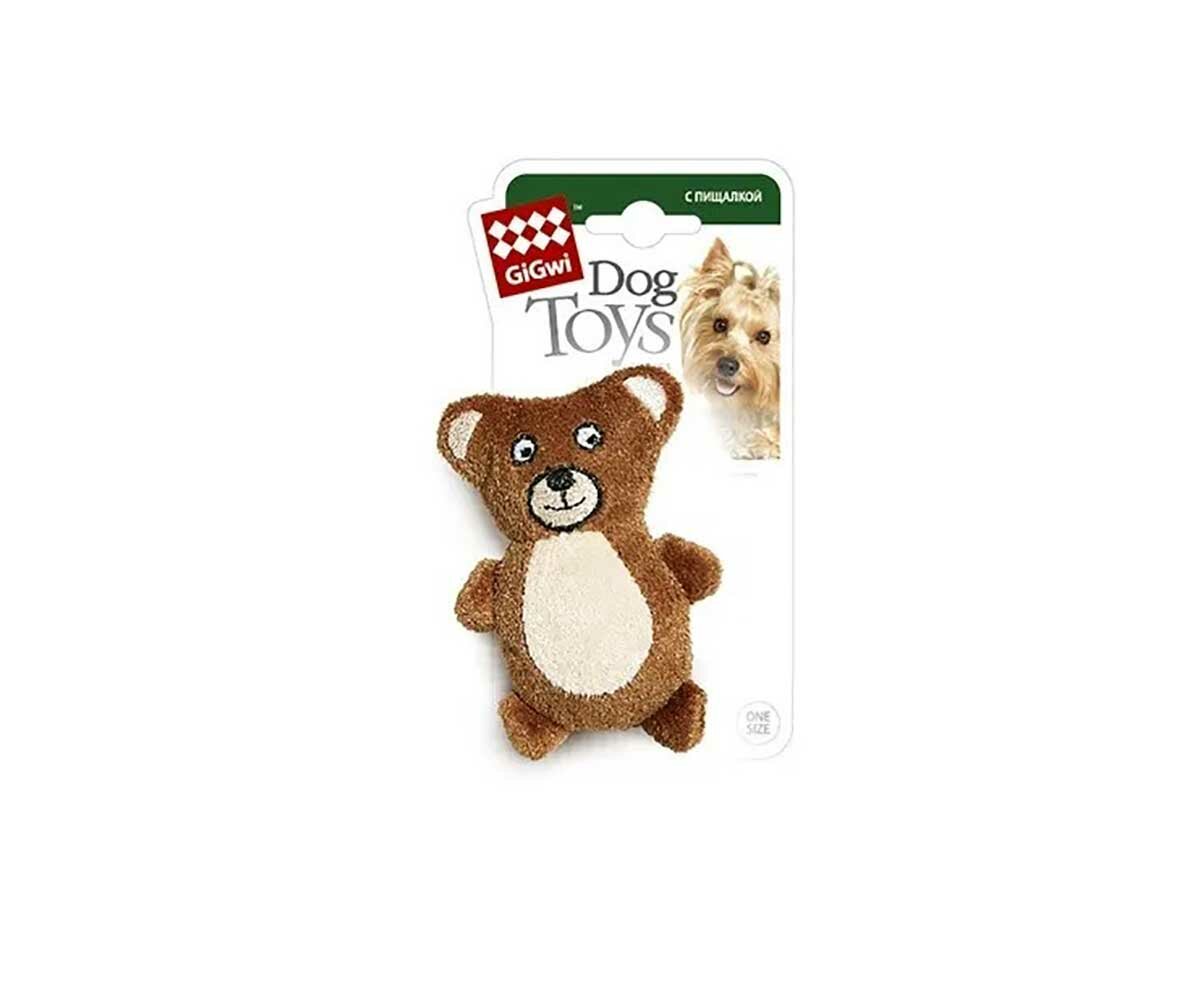 Игрушка Gigwi для собак мишка с пищалкой 75023