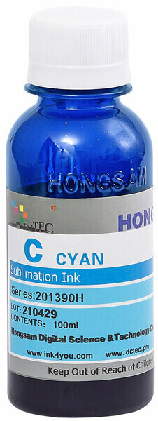 Чернила DCTec сублимационные Y203H Cyan (голубой) 100 мл