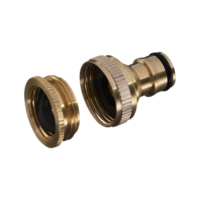 Штуцер, внутренняя резьба 3/4" — 1/2", быстросъёмное соединение, латунь, Greengo, 1006638