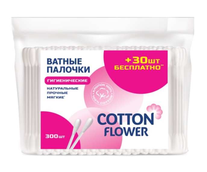 Ватные палочки Cotton Flower, 300 шт