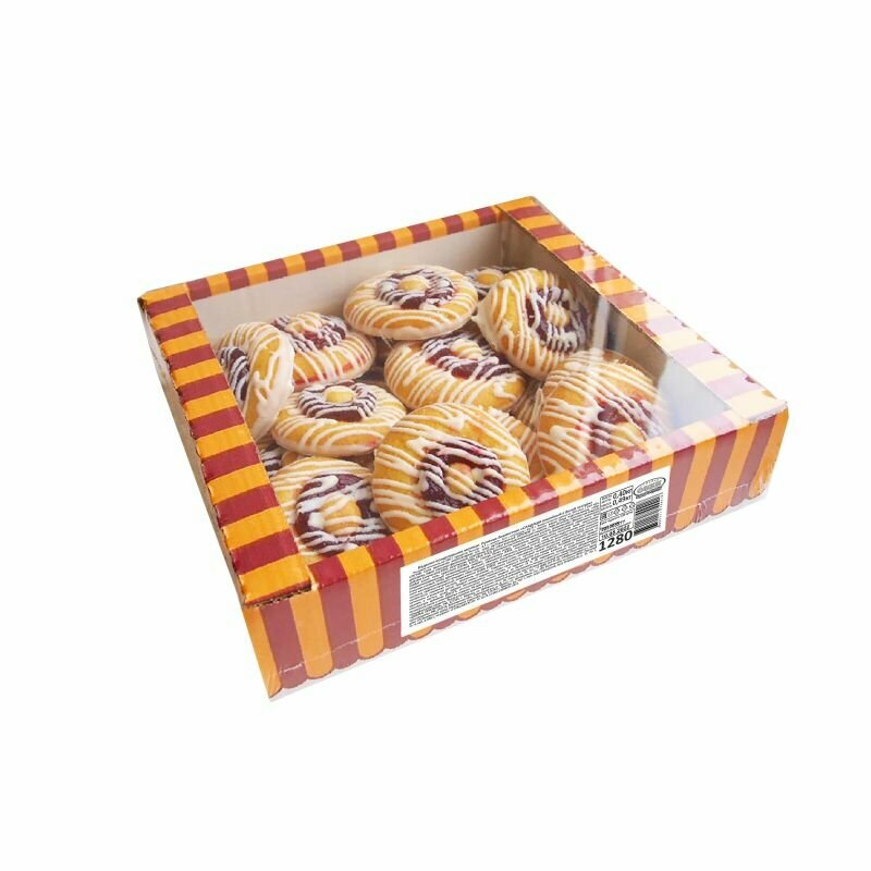 Печенье бисквитное Семейка озби Сладяша вишневый в белой глазури TV, 400 г