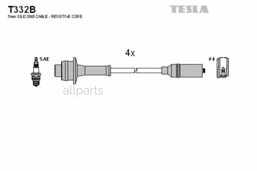 TESLA T332B к-кт проводов высоковольтных!\ Great Wall 491 QE Евро-3 2.2