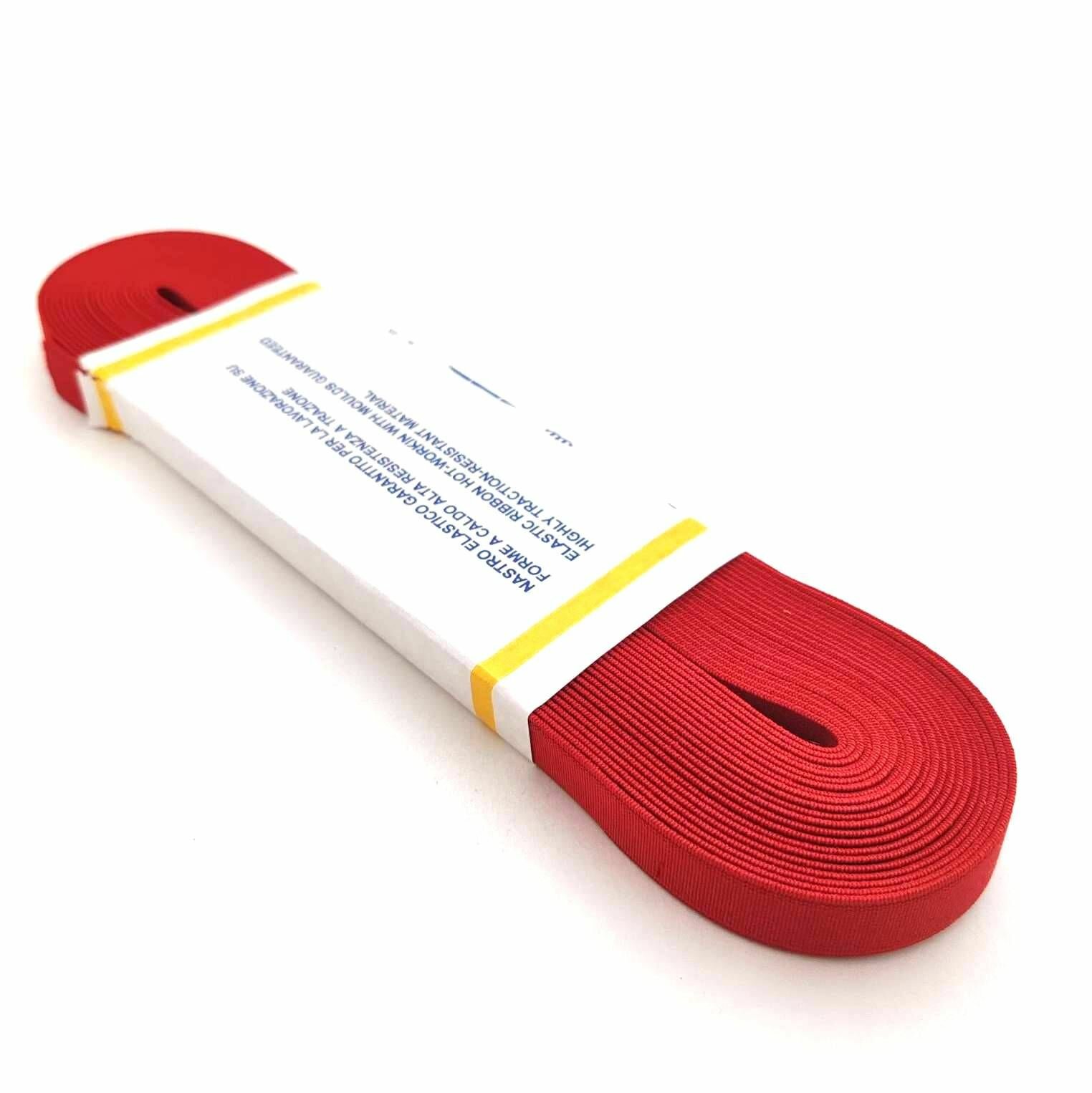 Резинка тканая для одежды, обуви, ширина 10 мм, цвет красный, 10 м