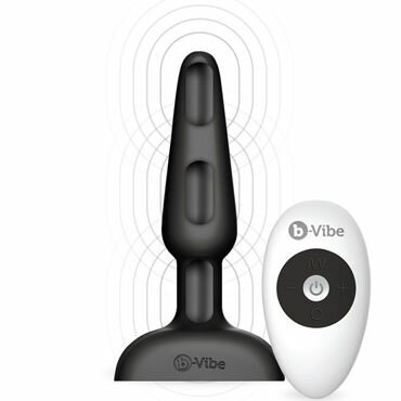 B-Vibe Trio Plug, черная Анальная пробка с 3 моторами