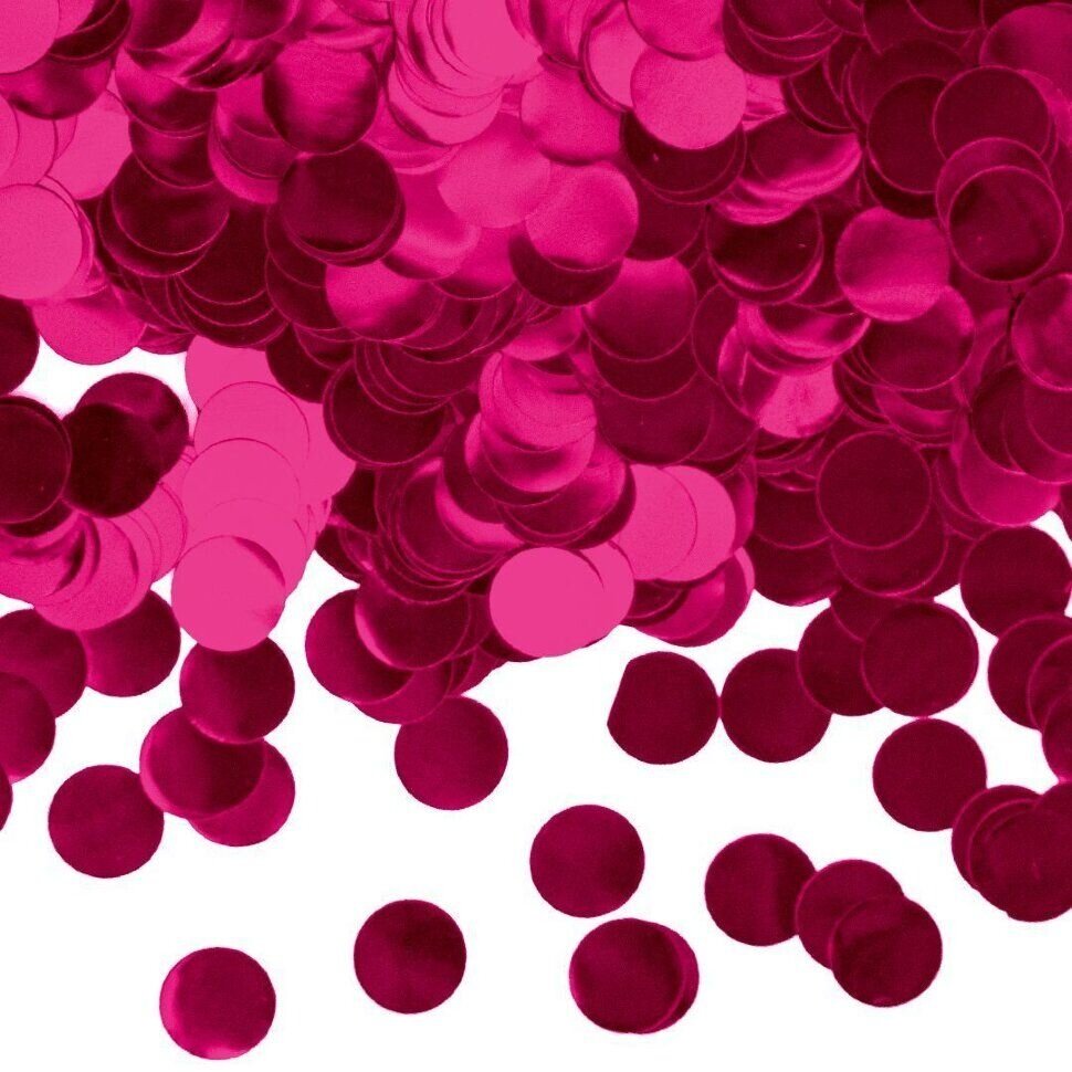Конфетти фольга Круг, Фуксия, Металлик, 1 см, 50 г.