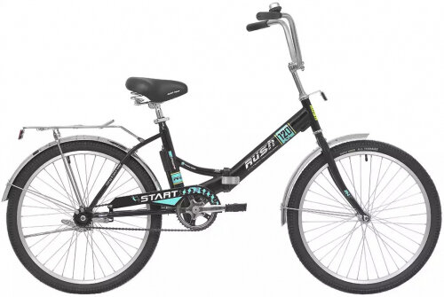 Складной велосипед Rush Hour 24" 1ск START 120 C-brake ST черный рама 15"