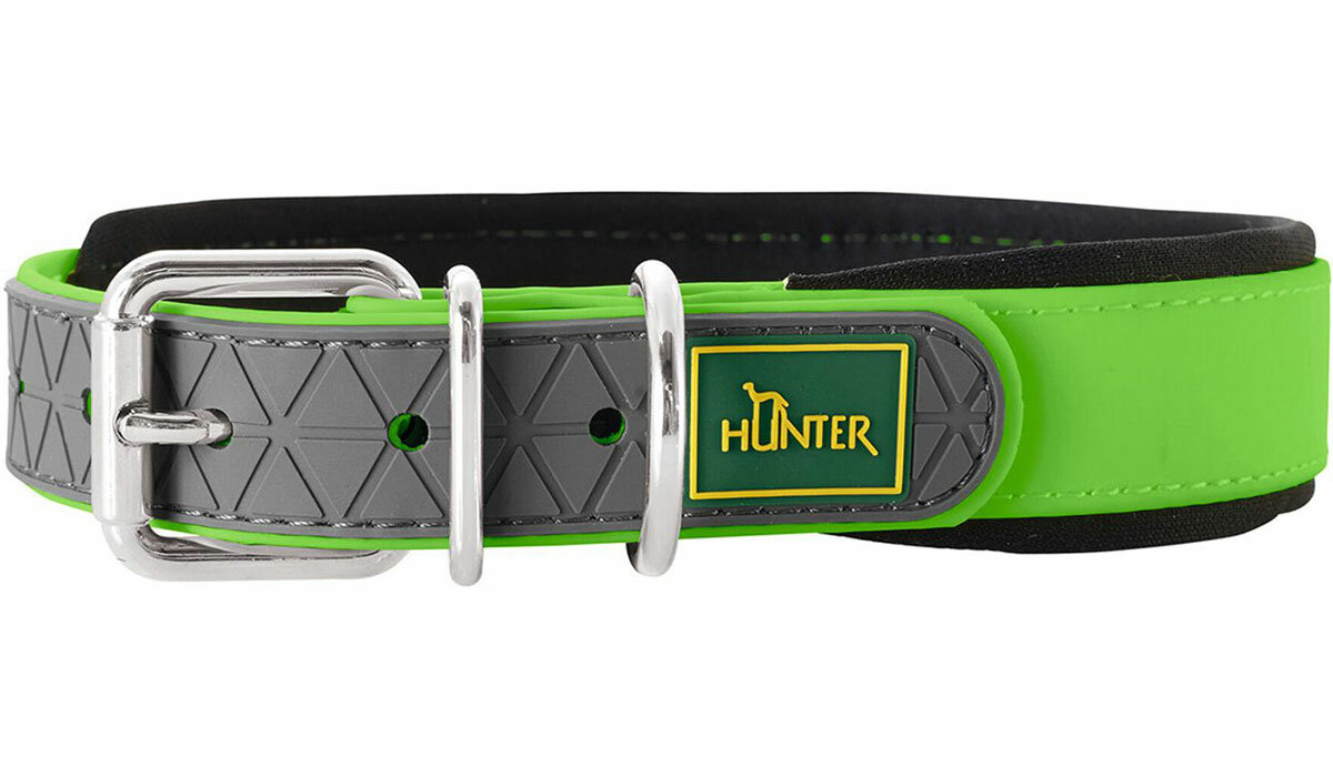 Ошейник для собак Hunter Convenience Comfort 50 M биотан мягкая горловина ябл зел 25 мм 37-45 см NEW