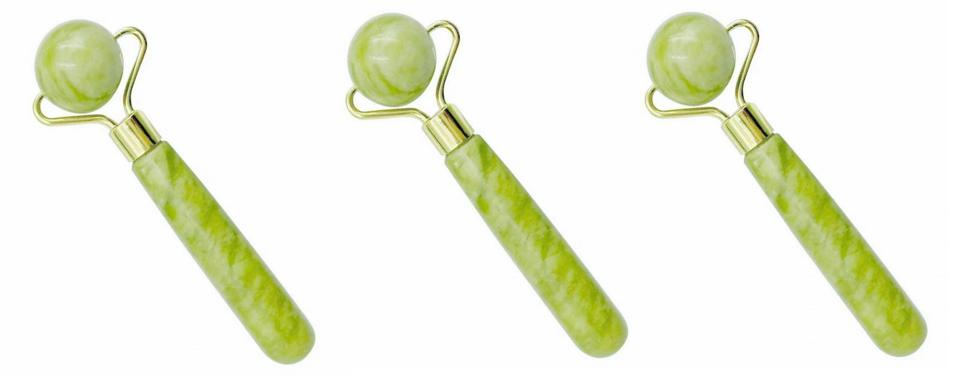 Роликовый массажёр Nail Art нефритовый шар, зелёный - 3 штуки