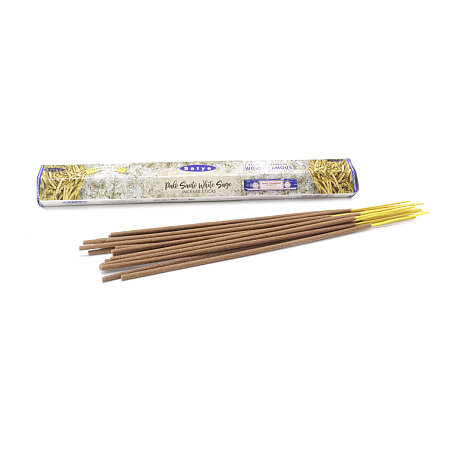 PALO SANTO WHITE SAGE, Satya (Благовония пало санто И белый шалфей, Сатья), шестигранник, 20 палочек.