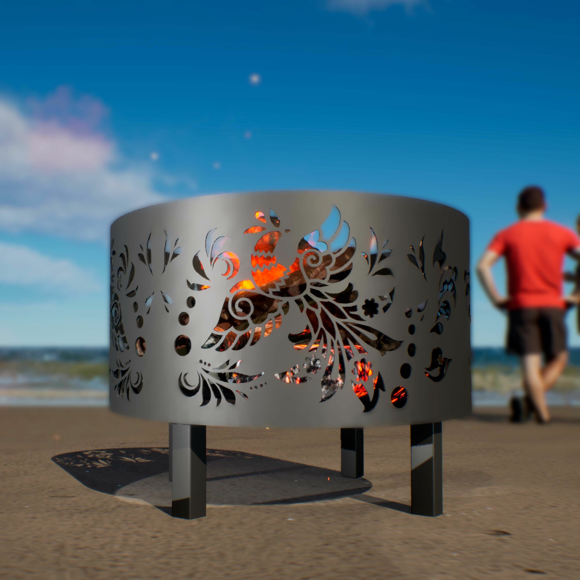 Костровая чаша Жар Птица 60 см 0,3 см + купол искрогаситель, комплект