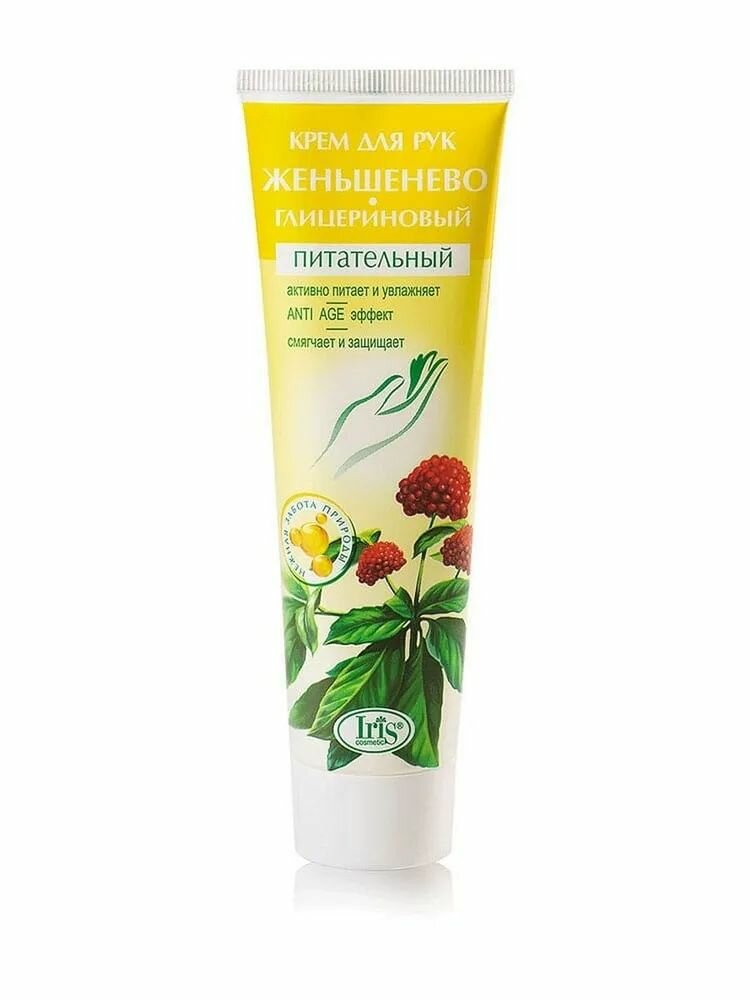 Iris cosmetic Крем для рук, Женьшенево-глицериновый питательный, 100 мл