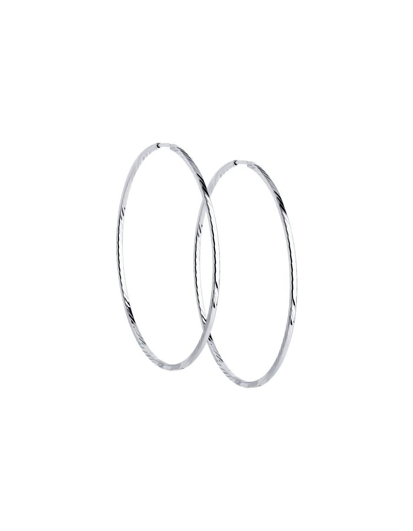 Серьги конго, серебро, 925 проба, родирование